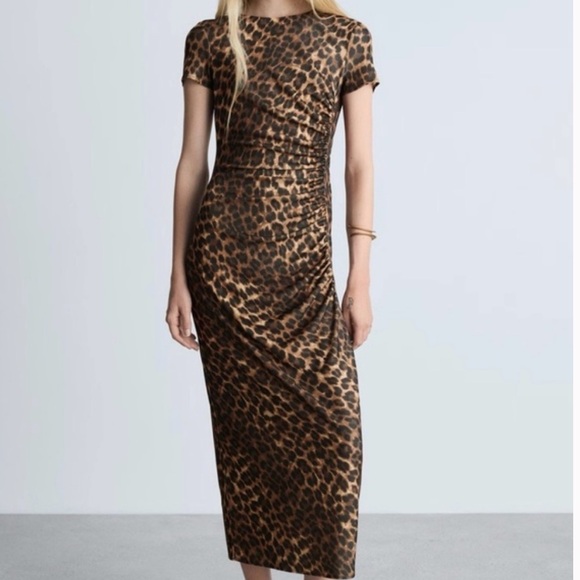 Mango | Dresses | 78 Mango Leopard Print Midi Dress | Poshmark